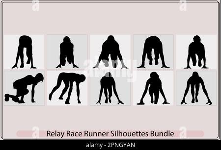 Relay Race Illustration by Passing the Baton to Teammates Until ...