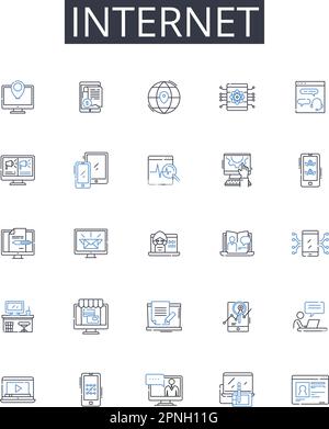 Information Superhighway line icons collection. Connectivity, Innovation, Digitalization ...