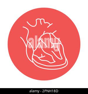 Myocarditis color line icon. Human diseases. Pictogram for web page ...
