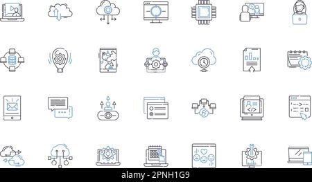 Computerized systems line icons collection. Automation, Programming ...