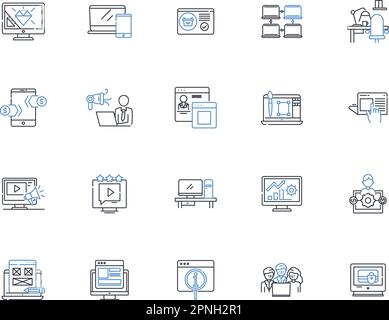 B2B nerking line icons collection. Collaboration, Partnership, Connection, Nerking, Relationship ...