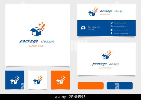 Packaging logo design with editable slogan. Branding book and business ...