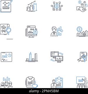 Mapping software line icons collection. Cartography, GIS, Geospatial ...