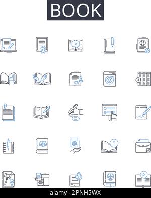 Tome line icons collection. Literature, Scrolls, Manuscript, Knowledge ...