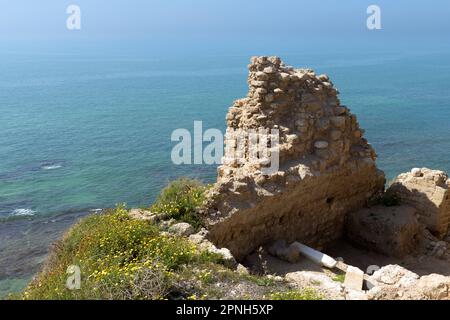 Crusader Castle and Roman Remains in downtown of Beirut, Lebanon Stock ...