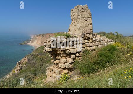 Crusader Castle and Roman Remains in downtown of Beirut, Lebanon Stock ...