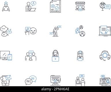 Scrutiny line icons collection. Examination, Analysis, Inspection ...