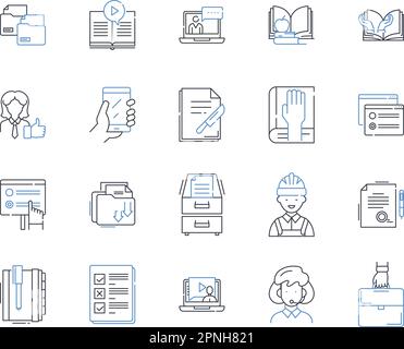 Descriptive Statistics line icons collection. Variables, Measures ...