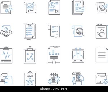 Memorandums line icons collection. Communication, Policy, Agreement ...