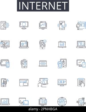 Information Superhighway line icons collection. Connectivity ...