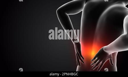 Human holding back due to back pain Stock Photo - Alamy