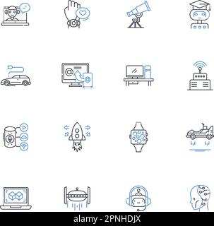 Piering line icons collection. Foundation, Reinforcement, Construction ...