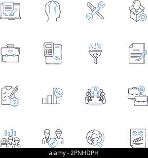 Rationalization line icons collection. Efficiency, Justification, Logic ...