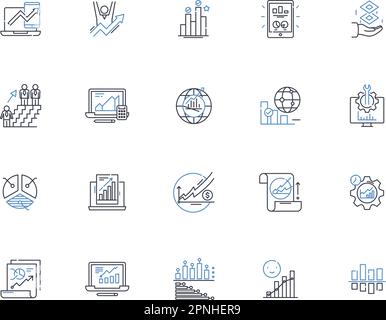 Valuation line icons collection. Appraisal, Assessment, Evaluation, Calculation, Analysis ...