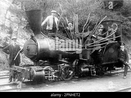 Boiler explosion of a narrow gauge steam locomotive Stock Photo - Alamy