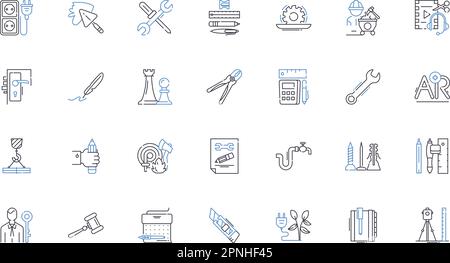 Aerospace engineering line icons collection. Aerospace, Aviation ...