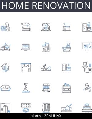Property revamp line icons collection. Renovation, Refurbishment ...