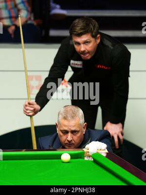 Snooker referee Paul Collier during the final on day seventeen of the ...
