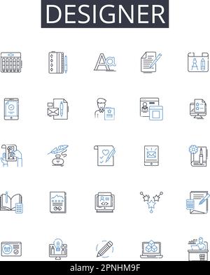 Designer line icons collection. Creator, Stylist, Architect, Artist ...