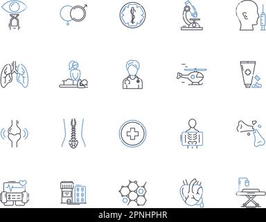 Critical care line icons collection. Intubation, Ventilation ...
