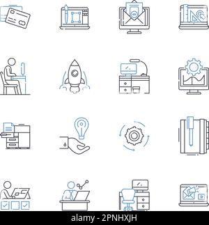 Organization schema line icons collection. Hierarchical, Categorical, Logical, Structural ...