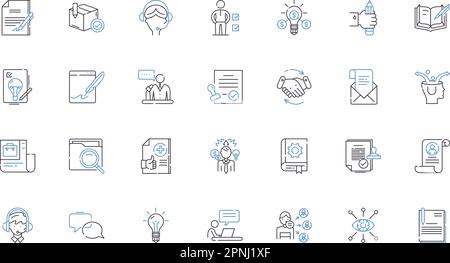 Revolutionization line icons collection. Disruption, Change, Innovation ...