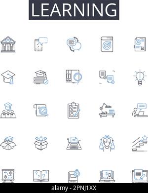 Experience accumulation line icons collection. Growth, Progress, Learning, Mastery, Development ...