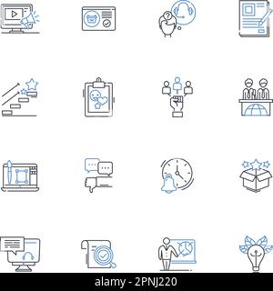 Presentations line icons collection. Slides, Deck, Format, Design ...