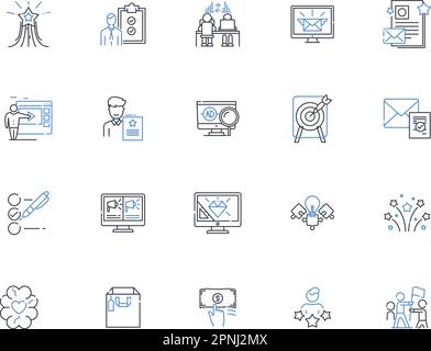 Endorsement line icons collection. Recommendation, Approval, Support ...