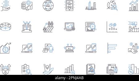 Grouping line icons collection. Categorization, Segregation, Clustering, Bundling, Sorting ...
