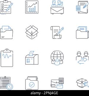 Categorizing line icons collection. Grouping, Sorting, Classifying, Ordering, Organization ...