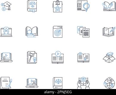 Novel line icons collection. Plot, Characters, Narrative, Storyline ...