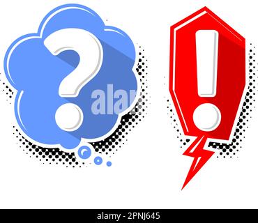 Exclamation mark icon in comic style. Danger alarm vector cartoon ...