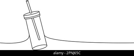 Continuous line drawing of beaker glass with chemical liquid vector ...