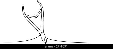 Nail cuticle scissors, manicure scissors one line continuous drawing ...