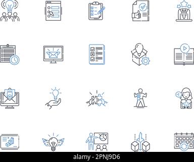Lead generation line icons collection. Prospecting, Conversion ...