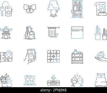 Homestead line icons collection. Ranch, Farm, Country, Self-sufficient ...