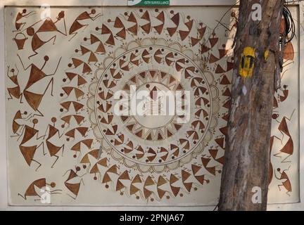 Tribal art of India - Warli art Stock Photo - Alamy
