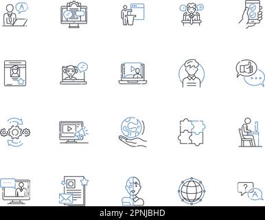 Visual Language line icons collection. Communication, Design, Symbols ...