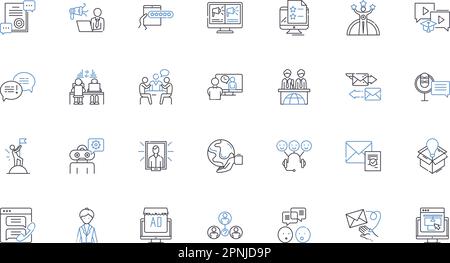 Announcement line icons collection. Declaration, Disclosure, Bulletin ...