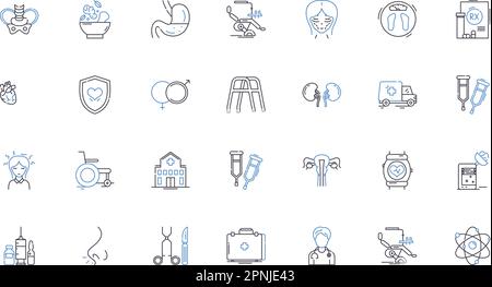 Scrutinization line icons collection. Inspection, Analysis, Audit ...