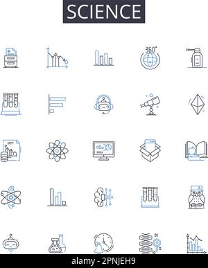 Science line icons collection. Math, Chemistry, Physics, Astronomy ...