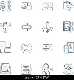 Smart factories vector line icons set. Smart, Factories, Industry, Automation, Internet ...