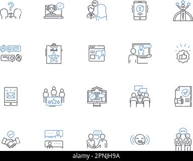 Commendation line icons collection. Praise, Tribute, Recognition ...