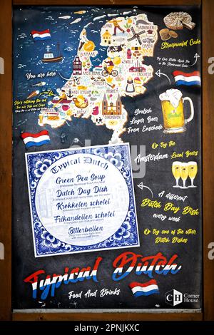 AMSTERDAM - A sign for typical Dutch beer at a cafe. ANP RAMON VAN ...