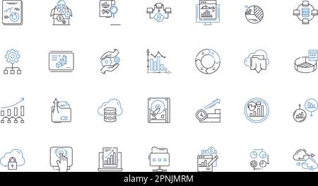 KPIs line icons collection. Metrics, Objectives, Targets, Performance, Indicators, Dashboards ...