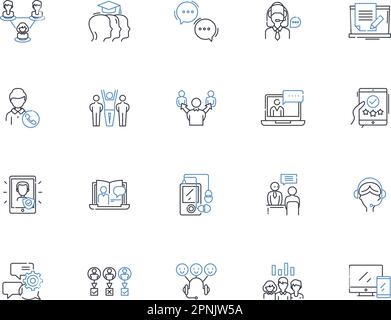 Utterance line icons collection. Expression, Phrase, Articulation, Verbalization, Language ...