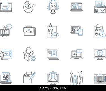 Project milests line icons collection. Progress, Achievement, Success ...