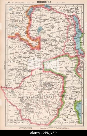 RHODESIA. Southern/Northern Rhodesia. Zimbabwe. Zambia. BARTHOLOMEW ...