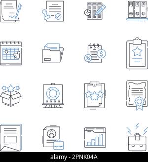 Standard operating procedures line icons collection. Protocols, Guidelines, Instructions ...